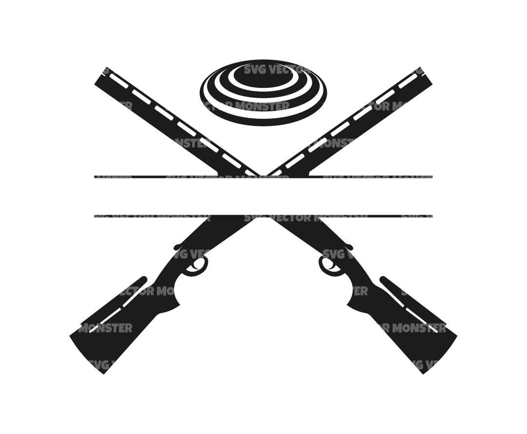 Shotgun Clay Target Monogram Svg, Trap Shooting, Skeet Shooting. Vector ...