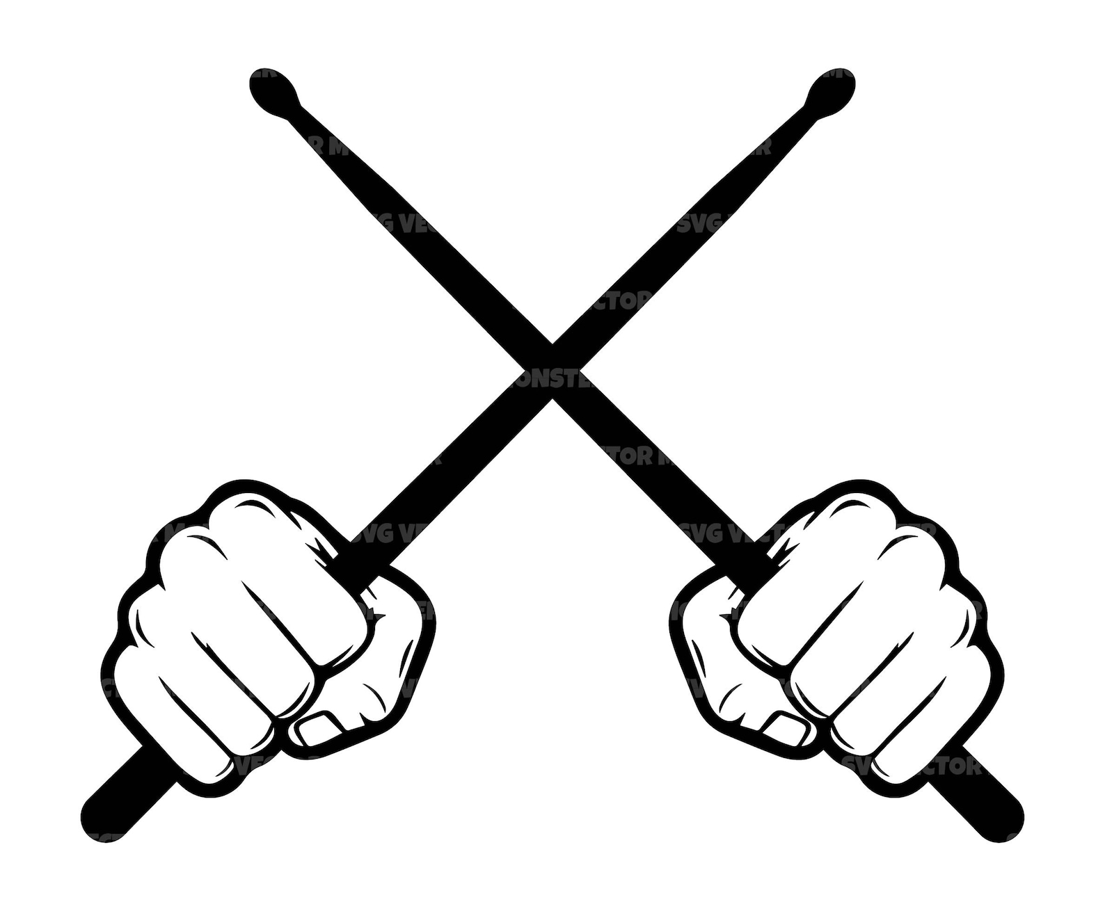 Drummer Svg, Cross Drumsticks Svg, Drums Svg. Vector Cut File for ...