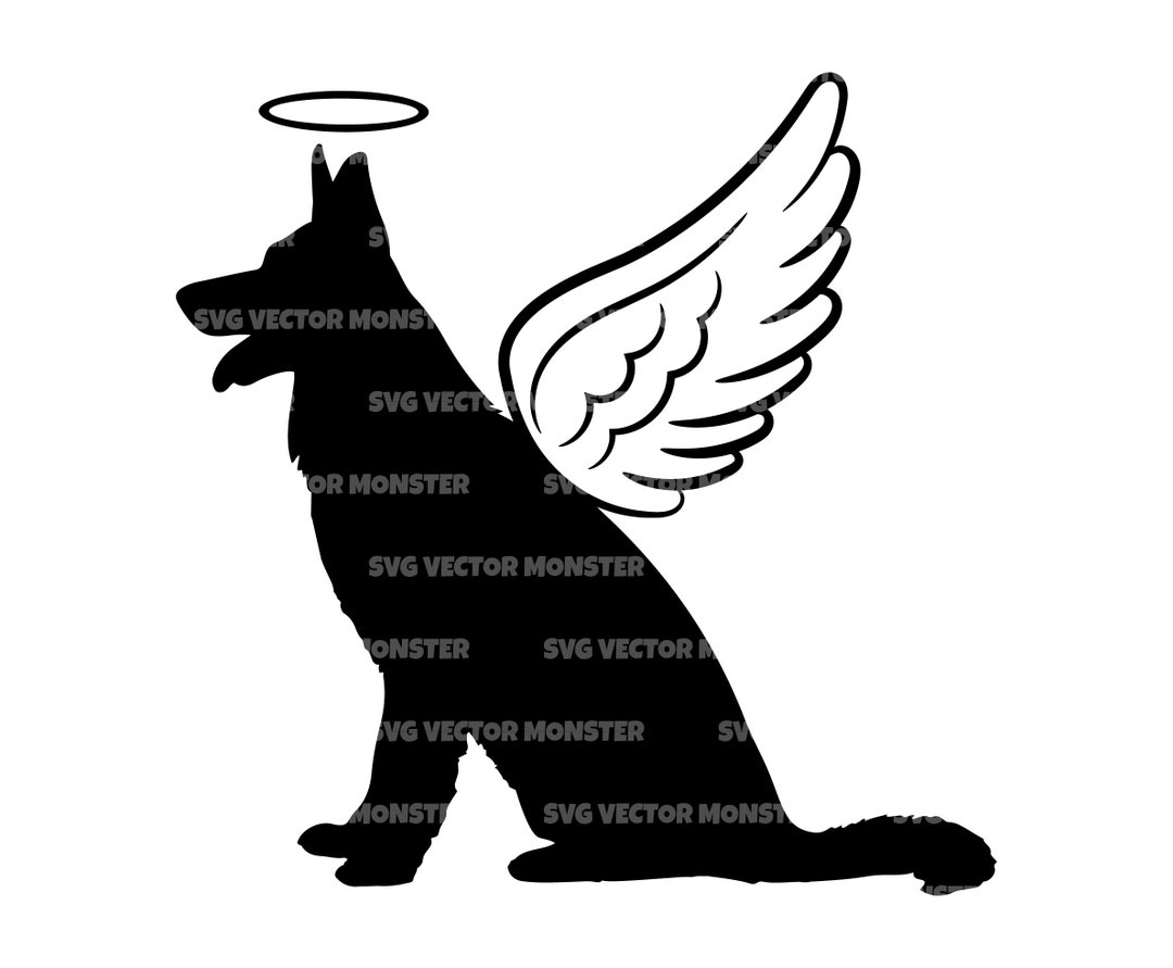 Angel German Shepherd Svg, Pet Dog Memorial Svg, Loss Svg. Vector Cut ...