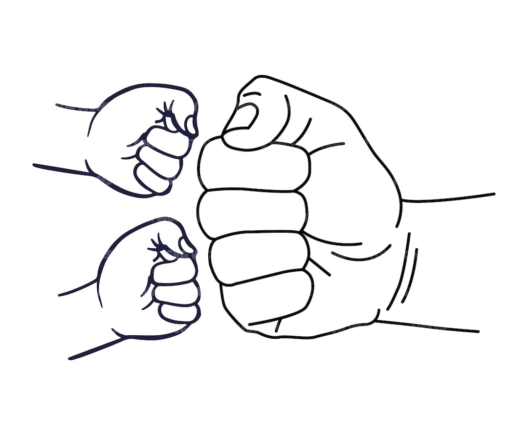 Fist Bump Svg, Father Baby Fist Bump Png, 2 Children, Twins, Father's ...