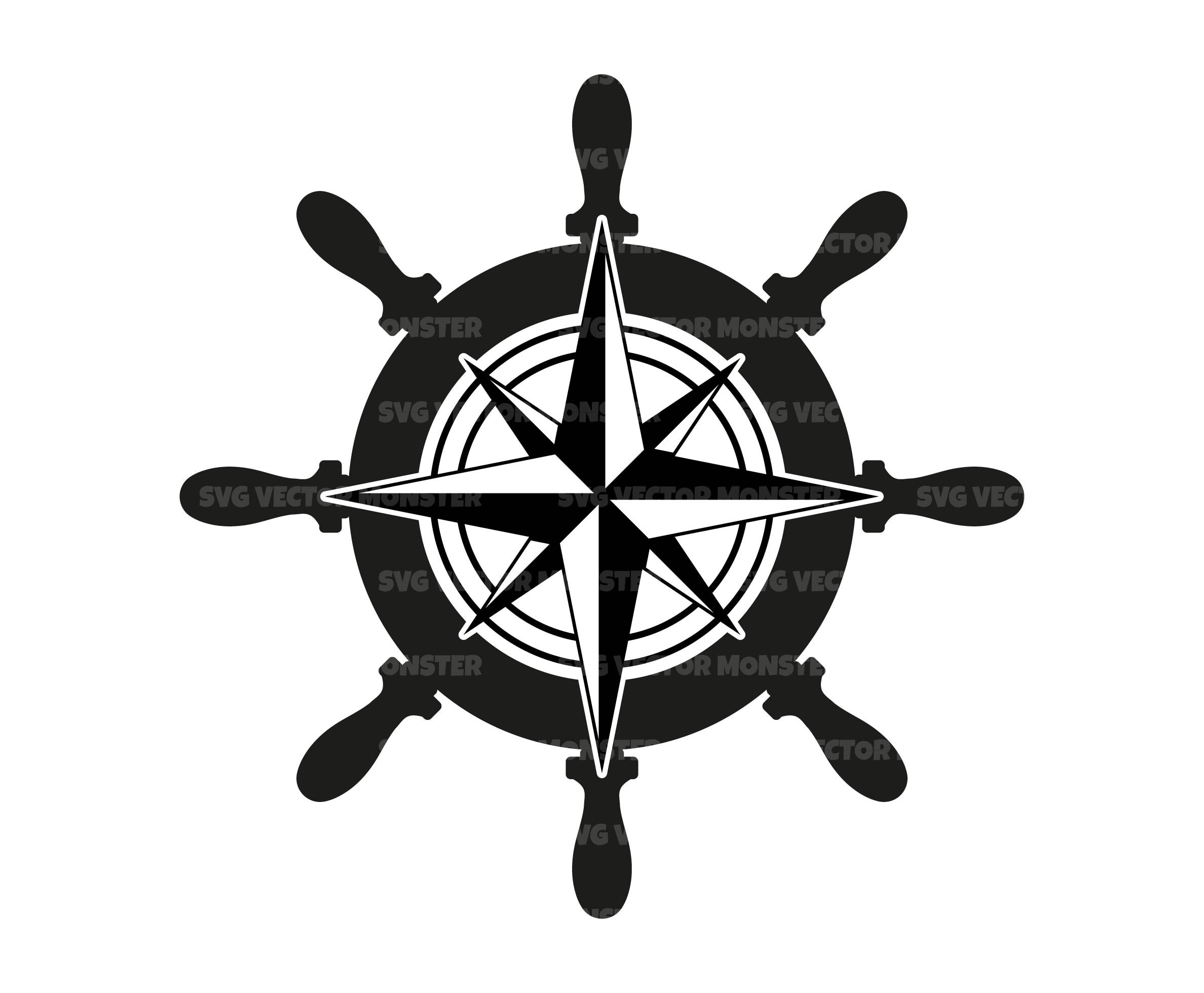 Schip wiel Svg, kompas Svg, boot wiel Svg, nautisch. Vector gesneden ...