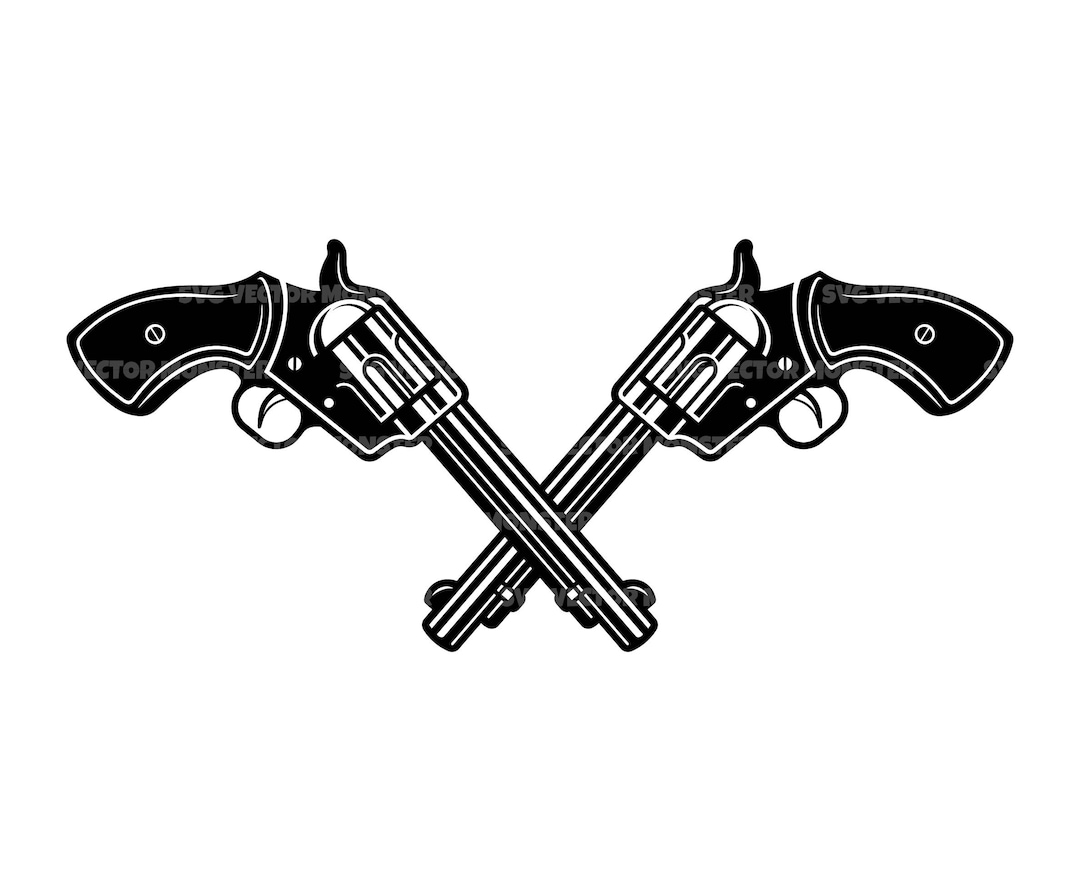 Crossed Pistols Svg. Crossed Guns Svg, Cowboy, Revolver, Wild West ...