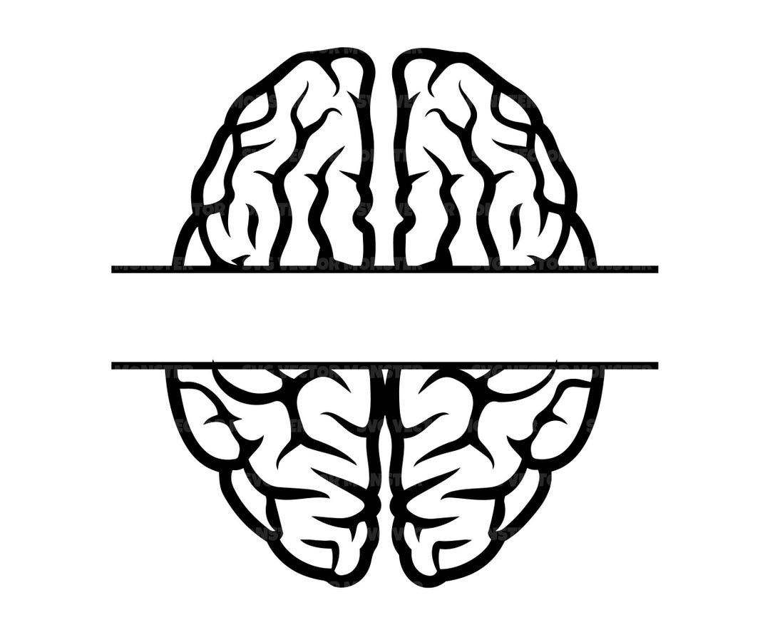 Human Brain Svg, Brain Monogram Svg, Mind Svg. Vector Cut File for ...