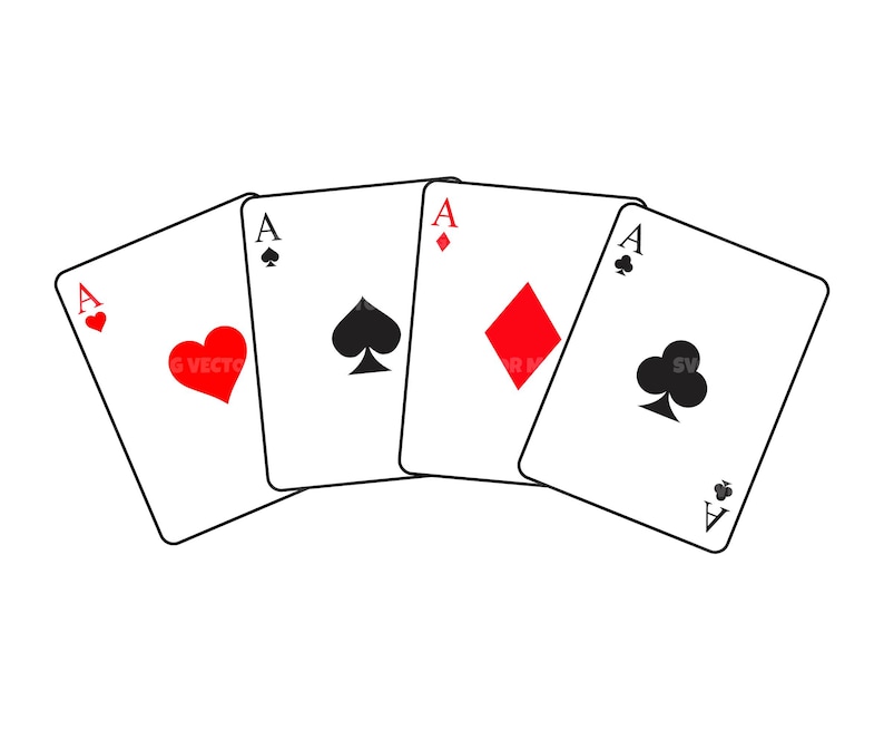 Speelkaarten Svg, Azen Svg, klaveren, schoppen, harten, ruiten. Vector ...