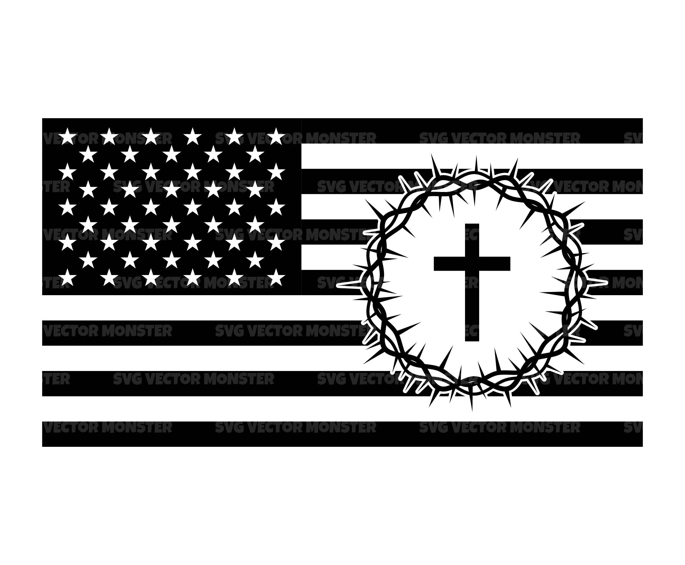 Crown of Thorns American Flag Svg Christian Cross Svg Jesus - Etsy ...