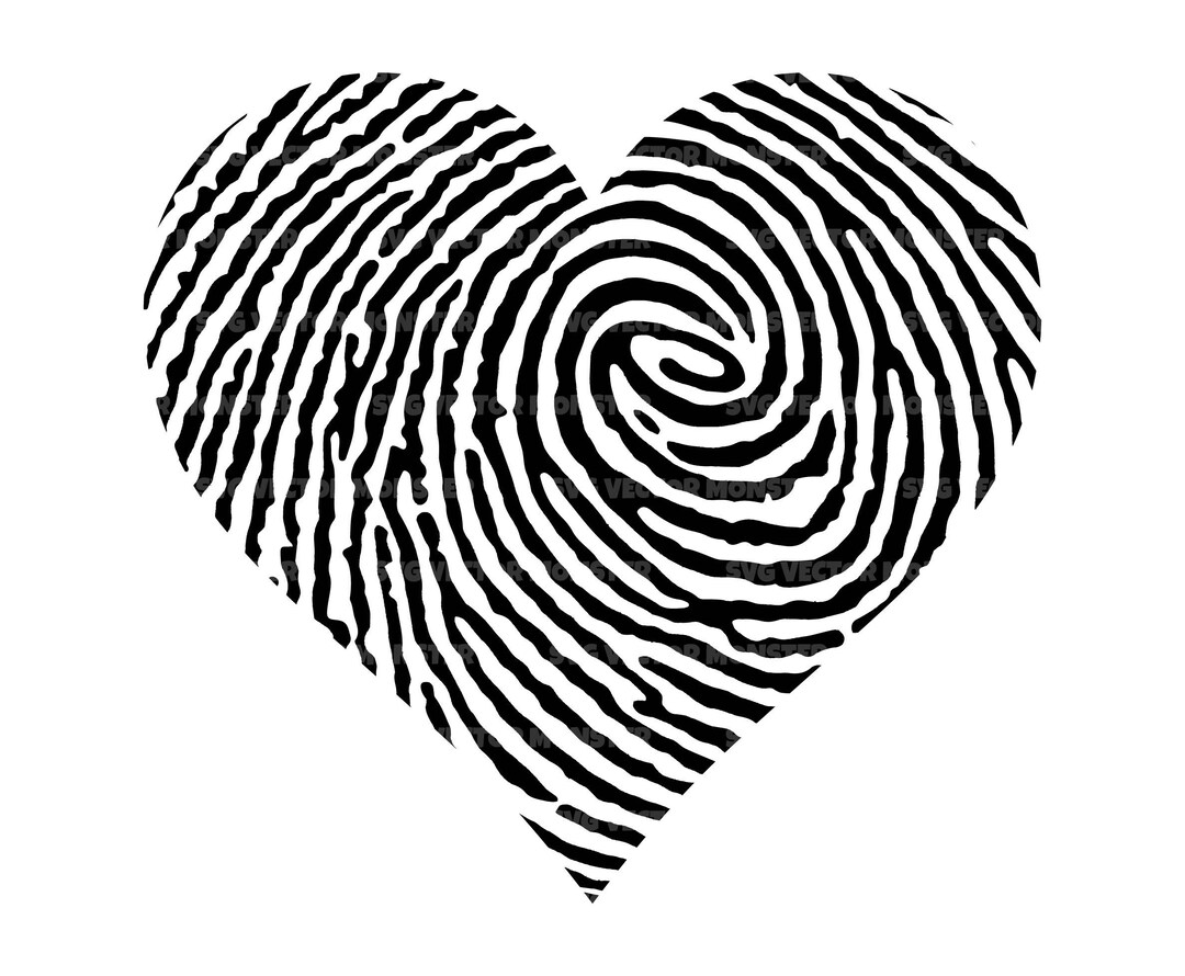 Heart Finger Print Svg, Fingerprint Svg, Thumb Print Svg, Scanner ...