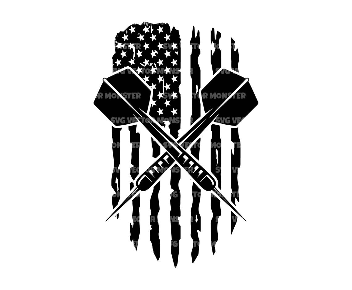 US Dart Svg, Crossed Dart Png, Dart Pin Svg, American Flag Svg, Dart ...