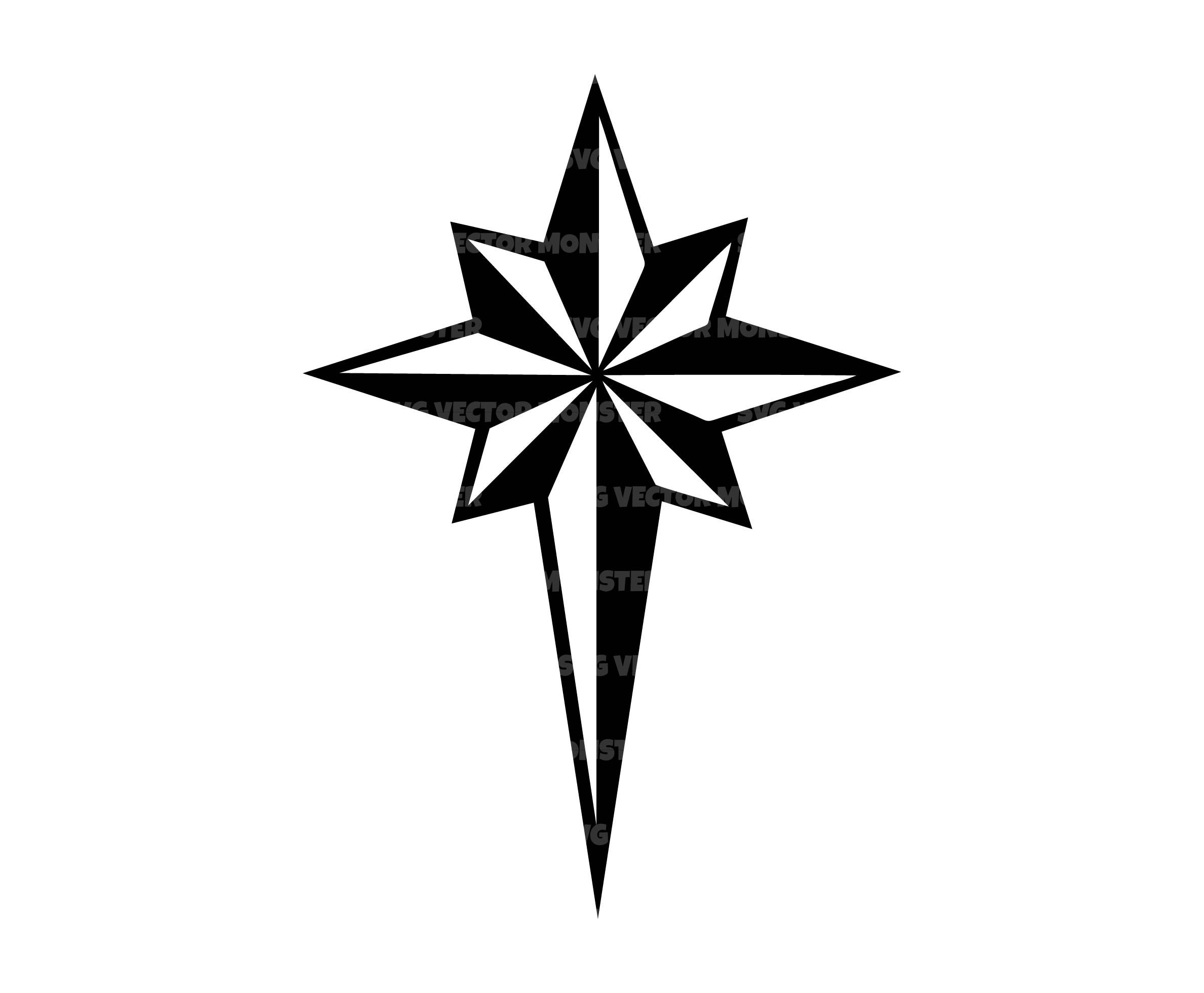 Kerstster Svg, Kerstster Png, Kerstster, Ster van Bethlehem. Vector gesneden bestand Cricut ...