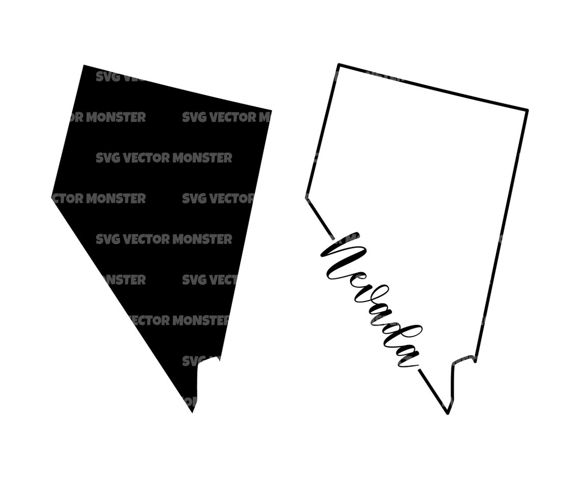 Nevada Map Svg Nevada State Svg. Vector Cut File for Cricut - Etsy