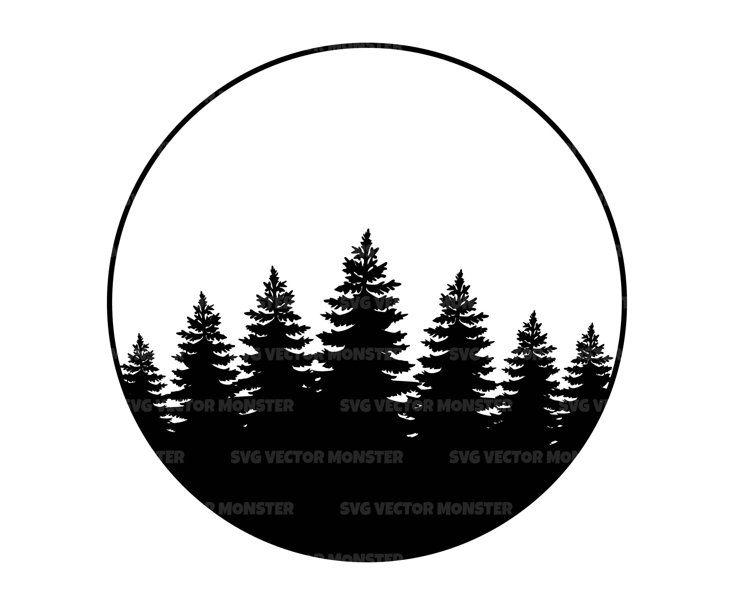 Forest Svg Circle Monogram Svg Trees Svg Woods Svg. Vector - Etsy UK