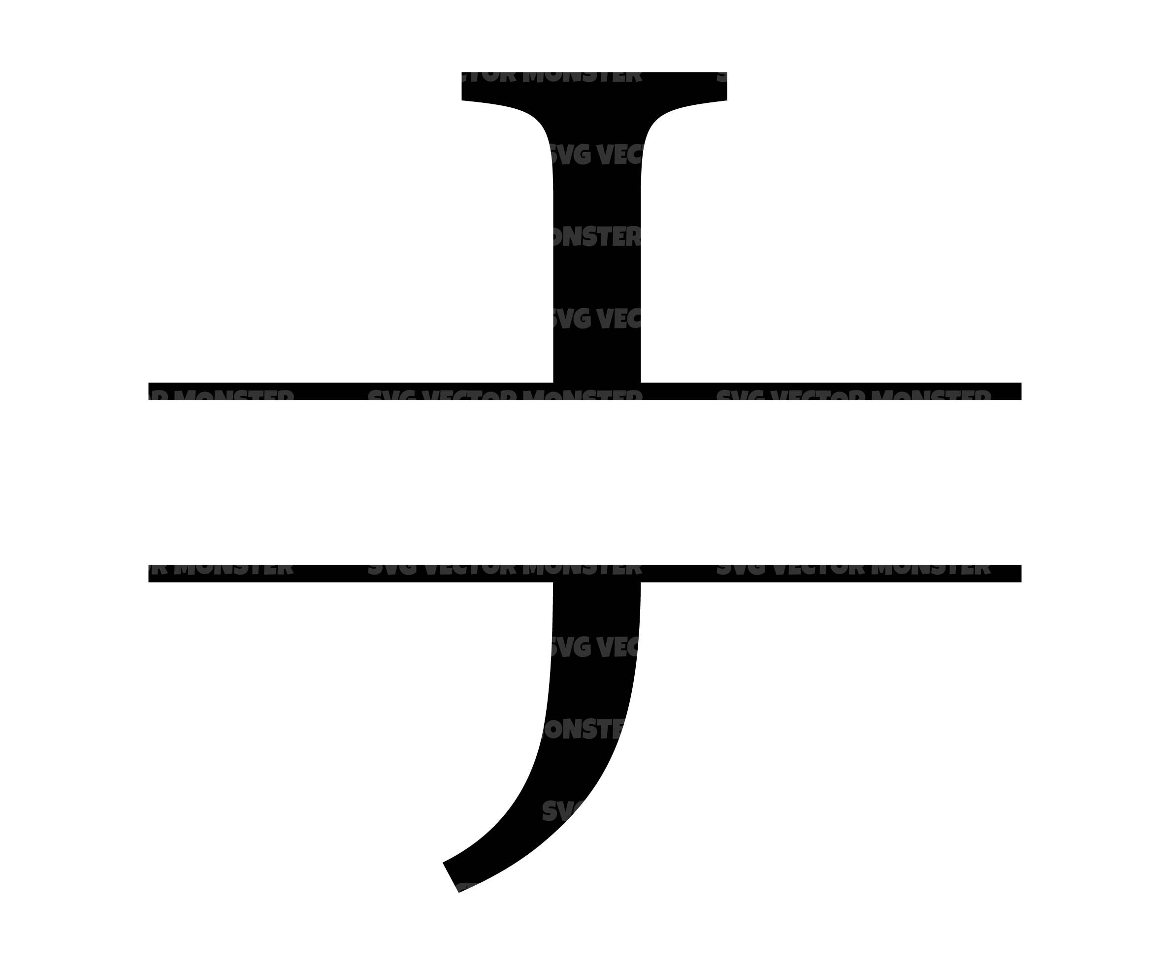 Hoofdletter J Letter Split Monogram Svg, Alfabet Split Naam Frame ...