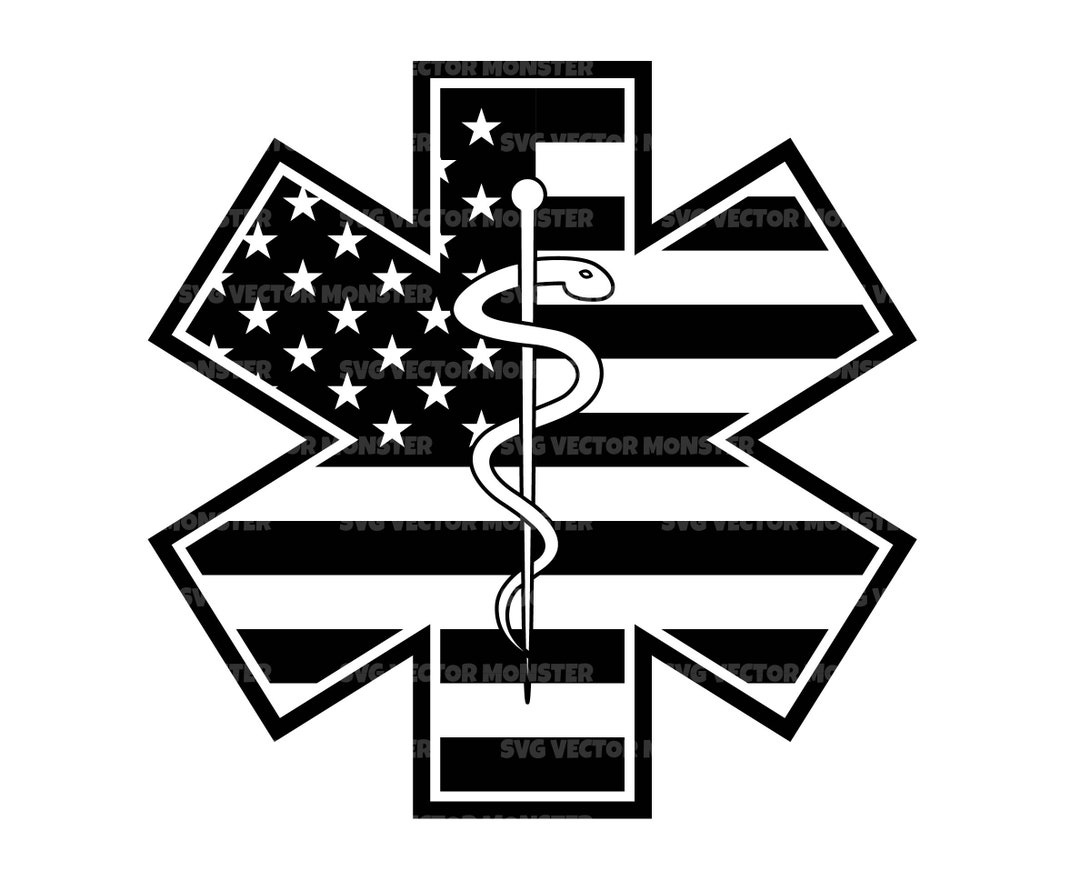 Ems Svg, Rod of Asclepius Svg, Star of Life Svg, America Flag ...