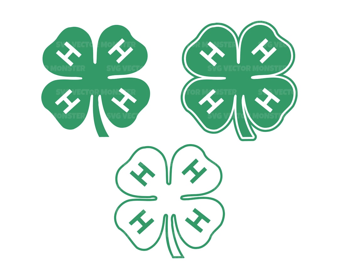 4H Clover Svg, 4-H Clover Png, Green Four Leaf Clover Svg, Shamrock Svg ...