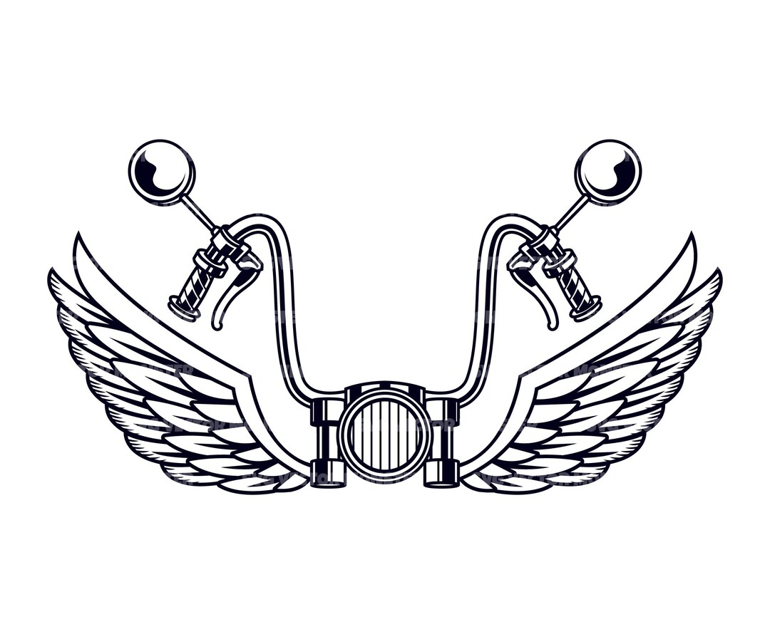 Motorcycle Handle Bars Svg, Wings Svg, Motorcycle Png, Motorbike Svg ...