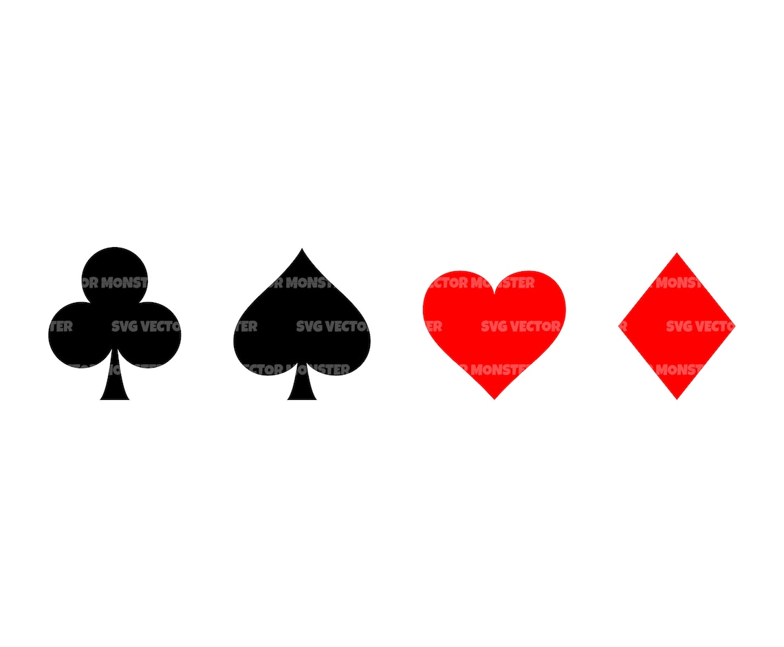 Playing Cards Suits Svg Clubs Spades Hearts Diamonds. - Etsy