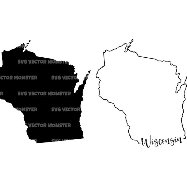 Wisconsin Map Art - Etsy