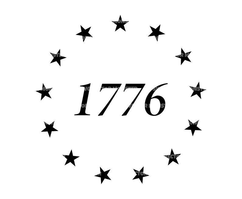 1776 Union Svg, 13 Stars in Circle Svg, Betsy Ross Svg. Vector Cut File for Cricut, Silhouette ...