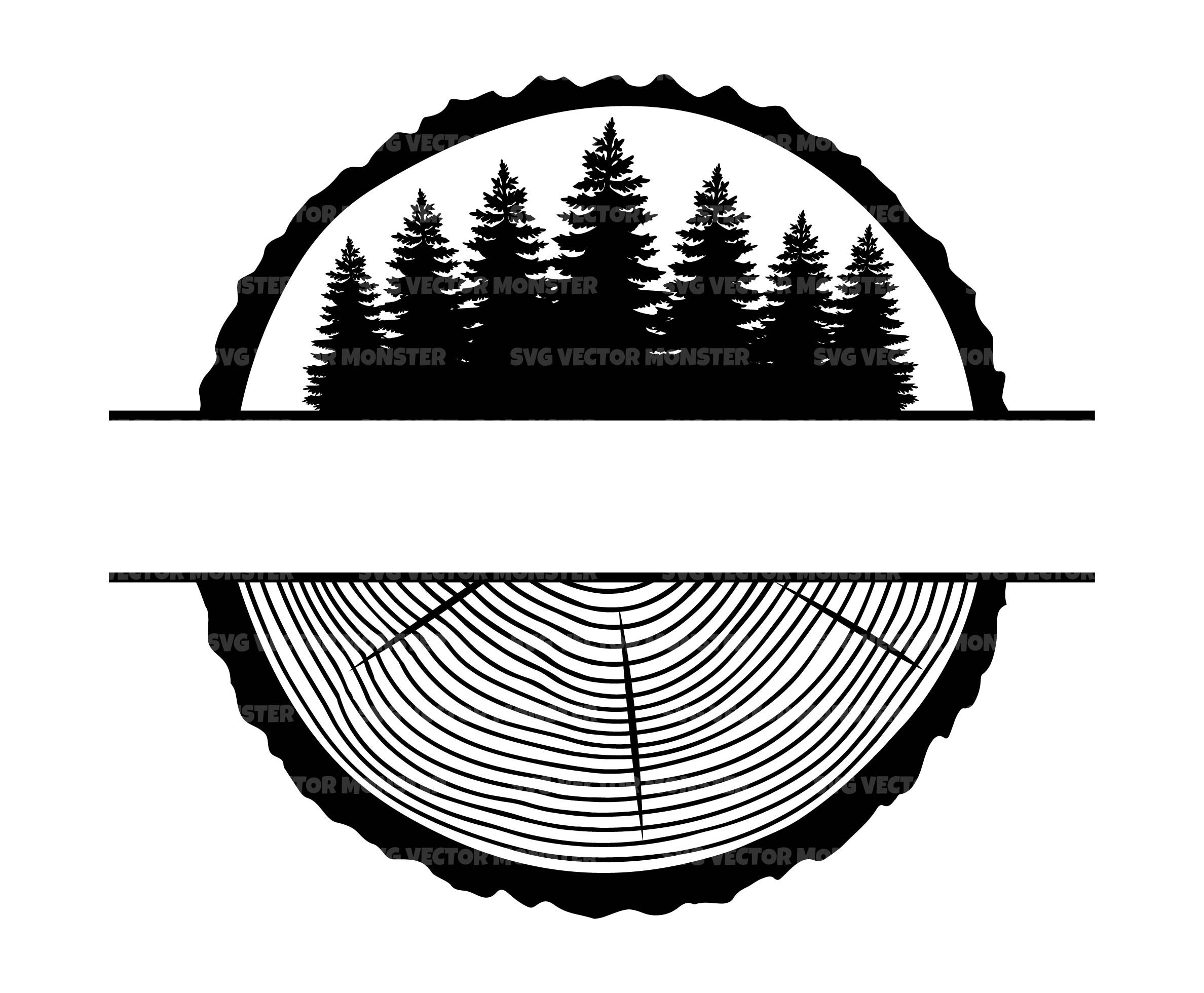 Trunk Slice Monogram Svg, Tree Cookie Name Frame, Forest, Woods, Cross ...