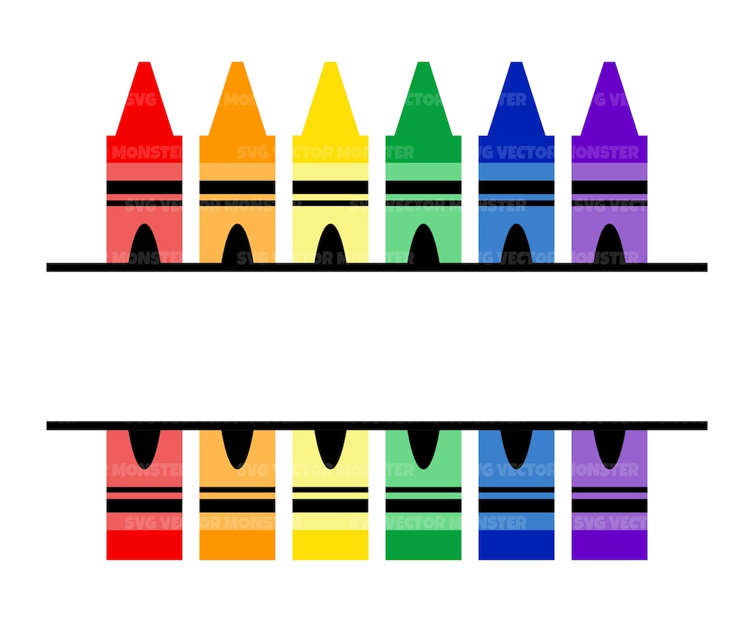 Crayons Monogram Svg, Teacher Monogram Svg, Crayon Set, Back to School ...
