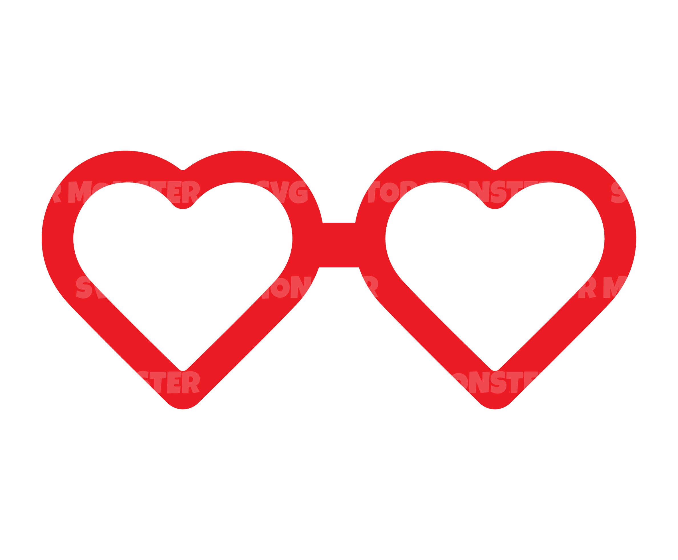 Love Glasses Svg Valentines Day Vector Cut File For Etsy