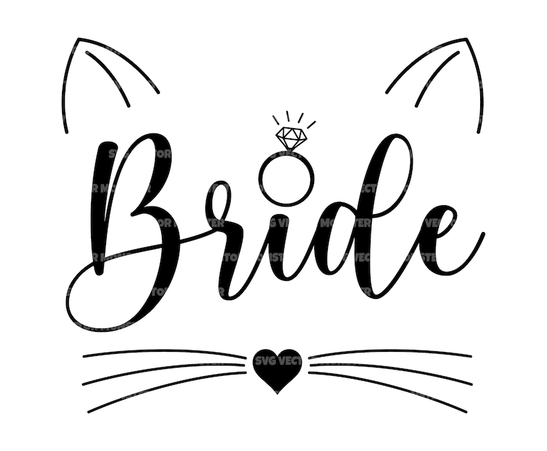 Bride Svg Cat Face Svg I'm Getting Meowied Svg. Vector | Etsy