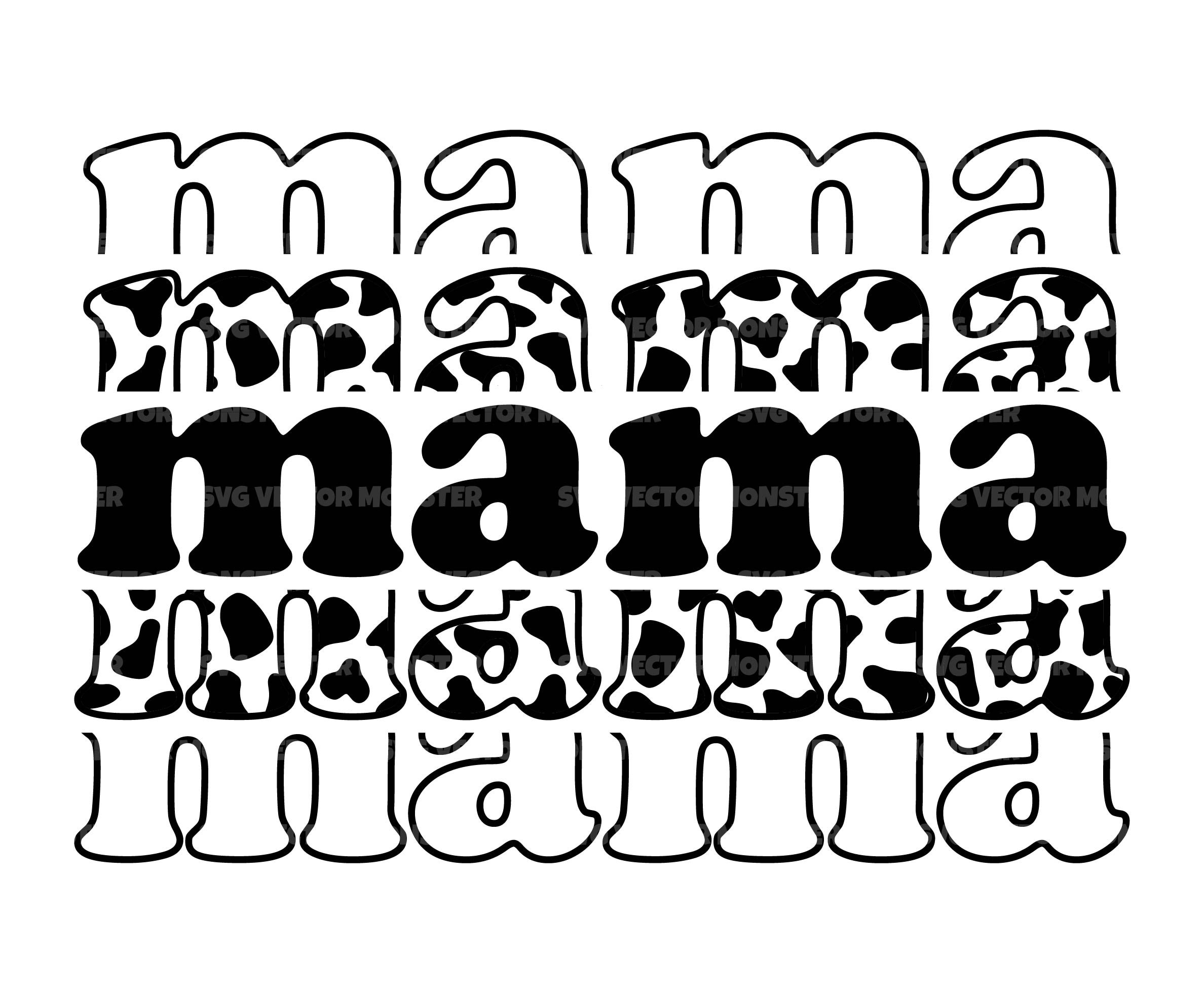 Stacked Cow Mama Svg Cow Print Svg Retro Mother T-shirt Mom - Etsy ...