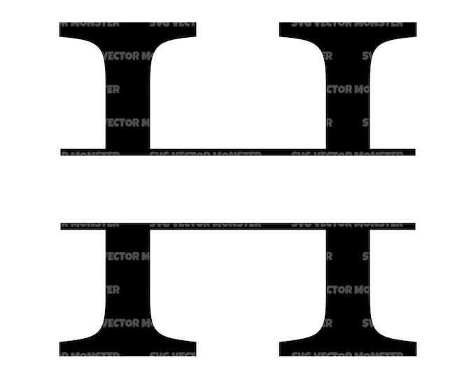 Uppercase H Letter Split Monogram Svg Alphabet Split Name - Etsy Canada