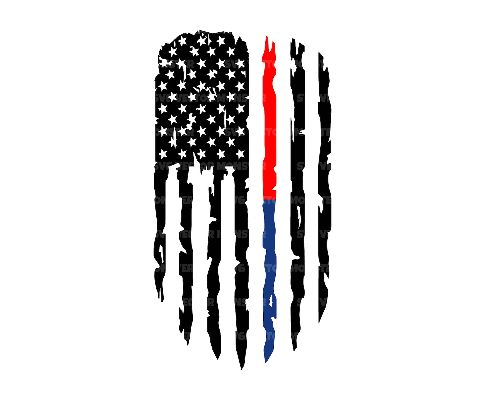 Distressed Thin Blue Red Line Flag Svg. Police, Firefighter , Fire ...