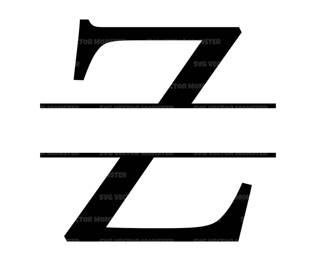 Uppercase Z Letter Split Monogram Svg, Alphabet Split Name Frame, Split ...