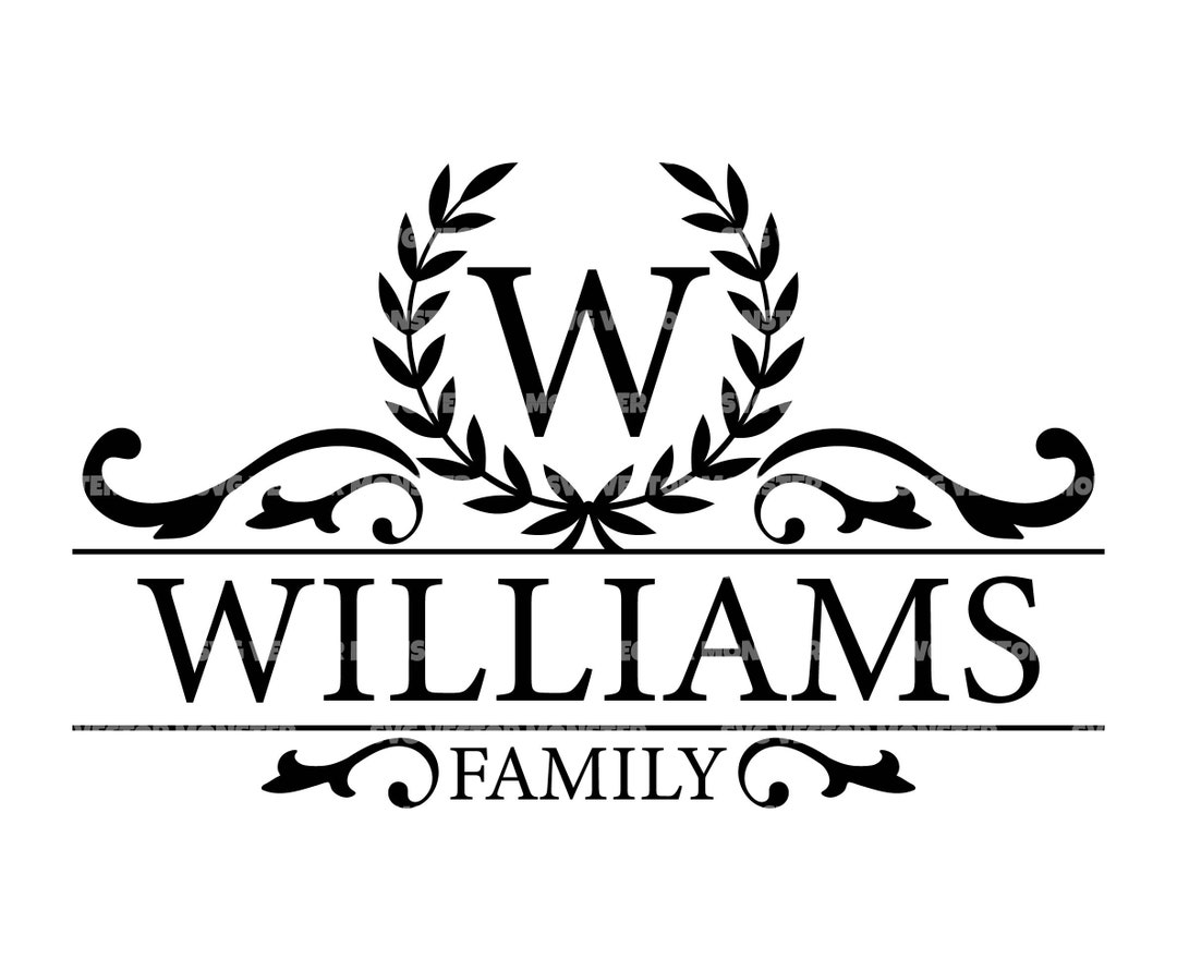 Custom Last Name Sign Svg, Family Name Monogram Svg, Personalized ...