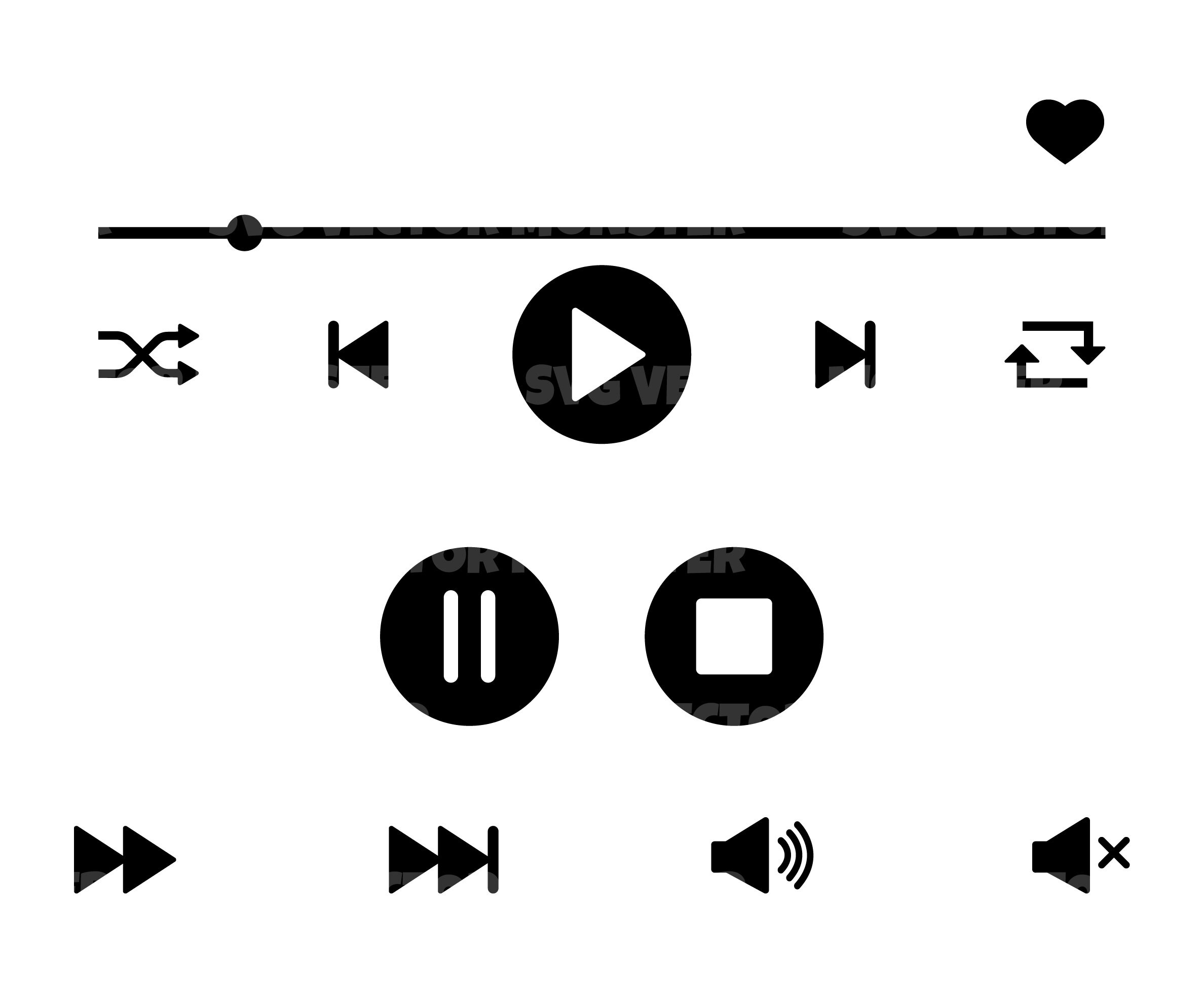 Music Media Player Svg. Vector Cut File for Cricut - Etsy Singapore