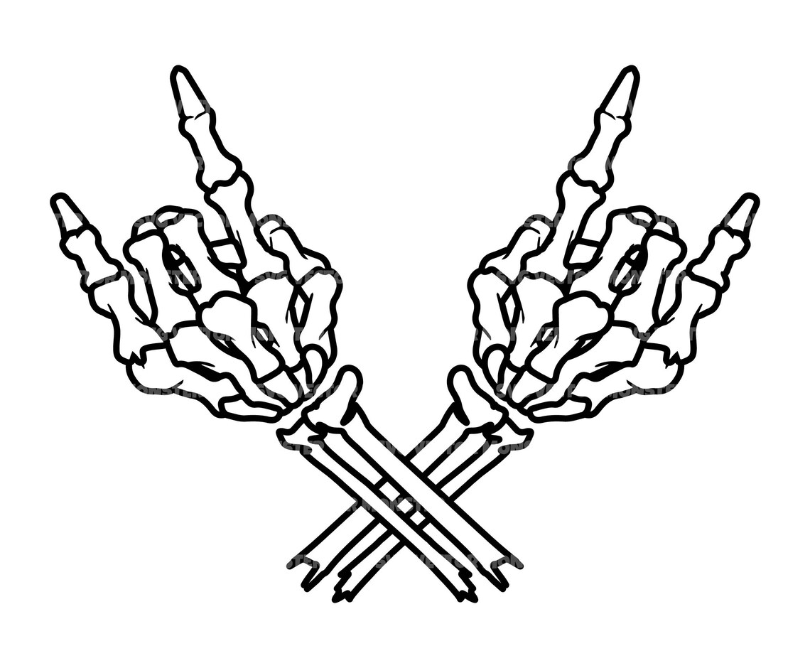 Skeleton Rock Horns Svg Devil Horns Svg Rock and Roll. - Etsy