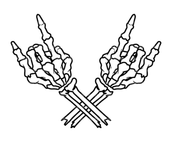 Skeleton Rock Horns Svg Devil Horns Svg Rock and Roll. - Etsy Israel