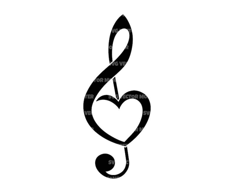 Treble Clef Svg, Heart Svg, Music Notes Svg, Treble Clef Clipart ...