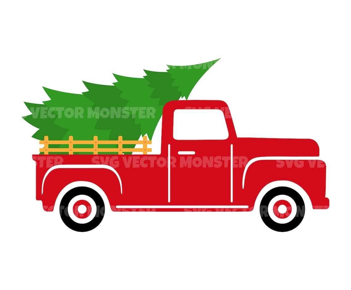 Christmas Truck With Christmas Tree Svg. Vector Cut File for - Etsy