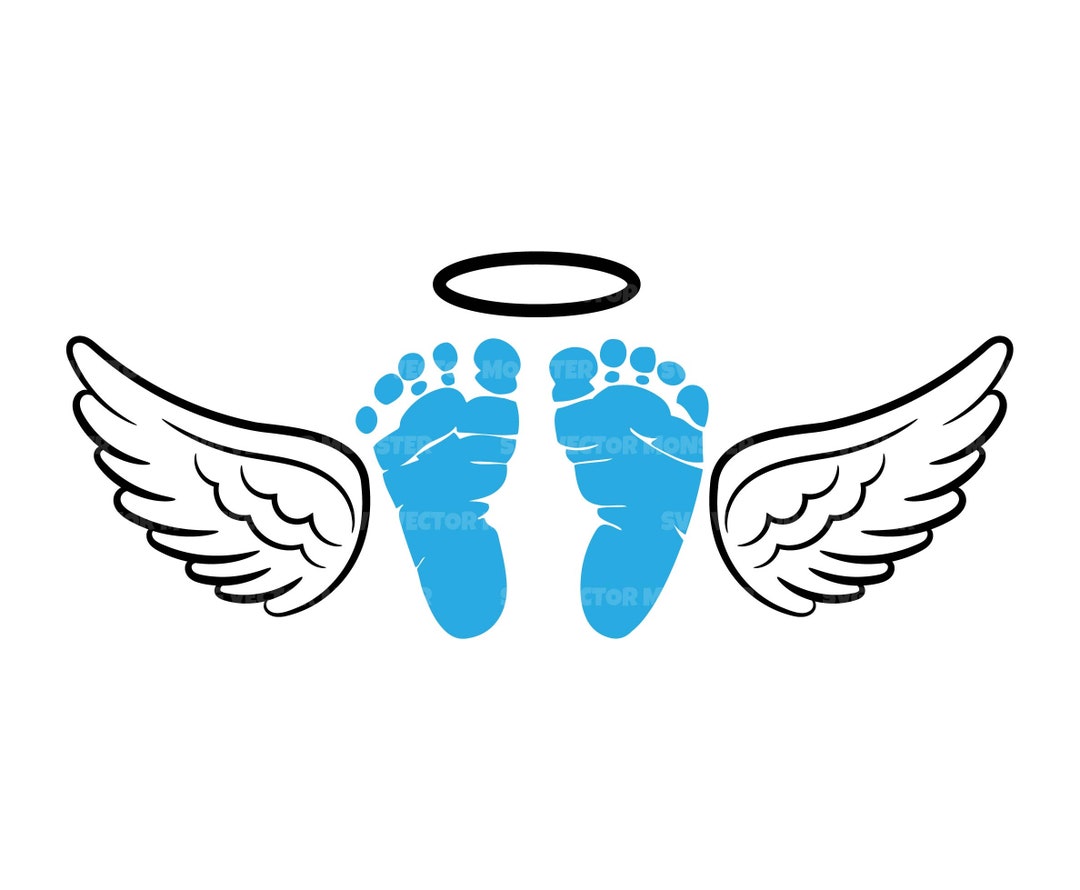 Baby Loss Memorial Svg, Baby Footprints, Angel Wings, Halo, Infant Loss ...