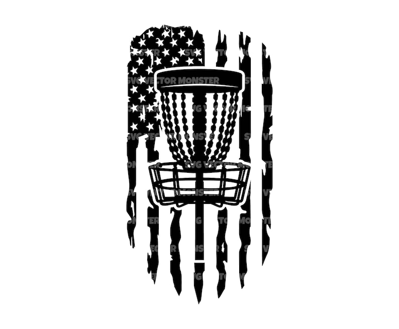 Disc Golf Svg American Flag, Disc Golf Basket Svg, Disc Golf Target Svg ...