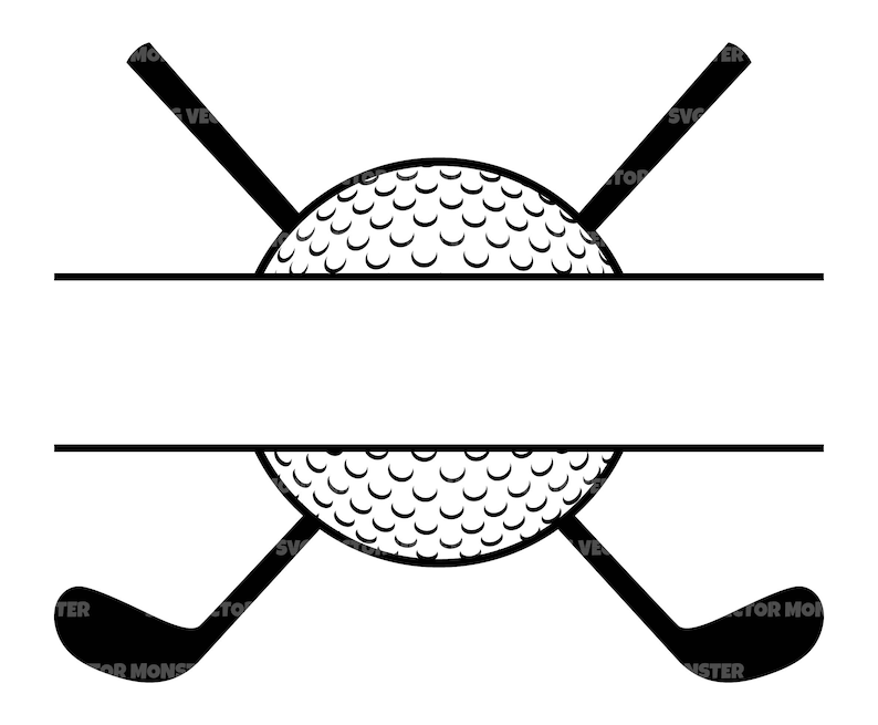 Golf Monogram Svg, Crossed Golf Clubs Split Name Frame Svg, Golfer Svg ...