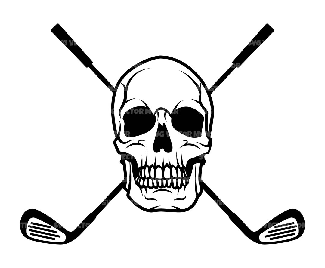 Crossed Golf Clubs Svg Skull Svg Golfer Svg Golf Monogram Svg