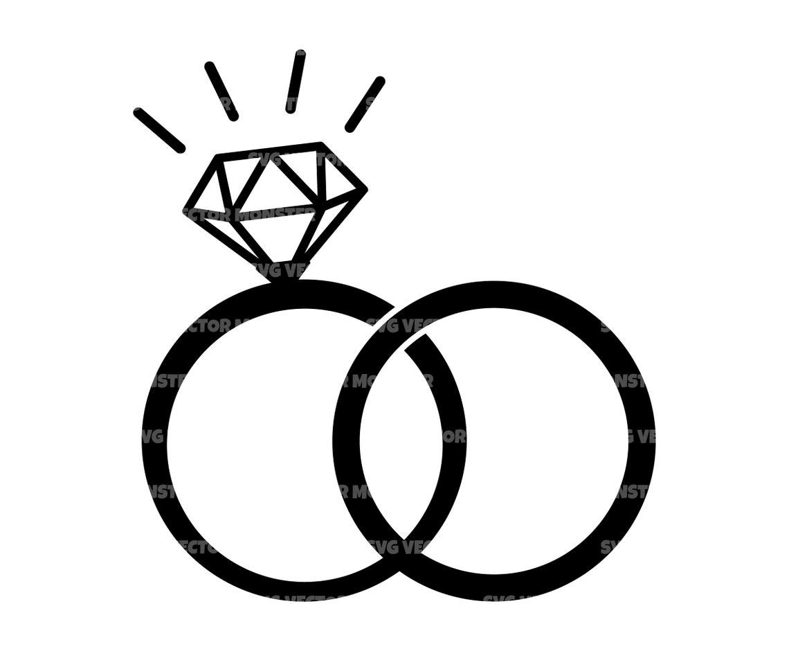 Wedding Diamond Ring Svg Engagement Ring Svg Vector Cut File Etsy