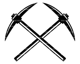 Cross Pickaxes Svg, Mining Logo Svg, Coal Miner Svg. Vector Cut File ...