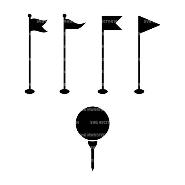 Golf Pin Flag Svg - Etsy