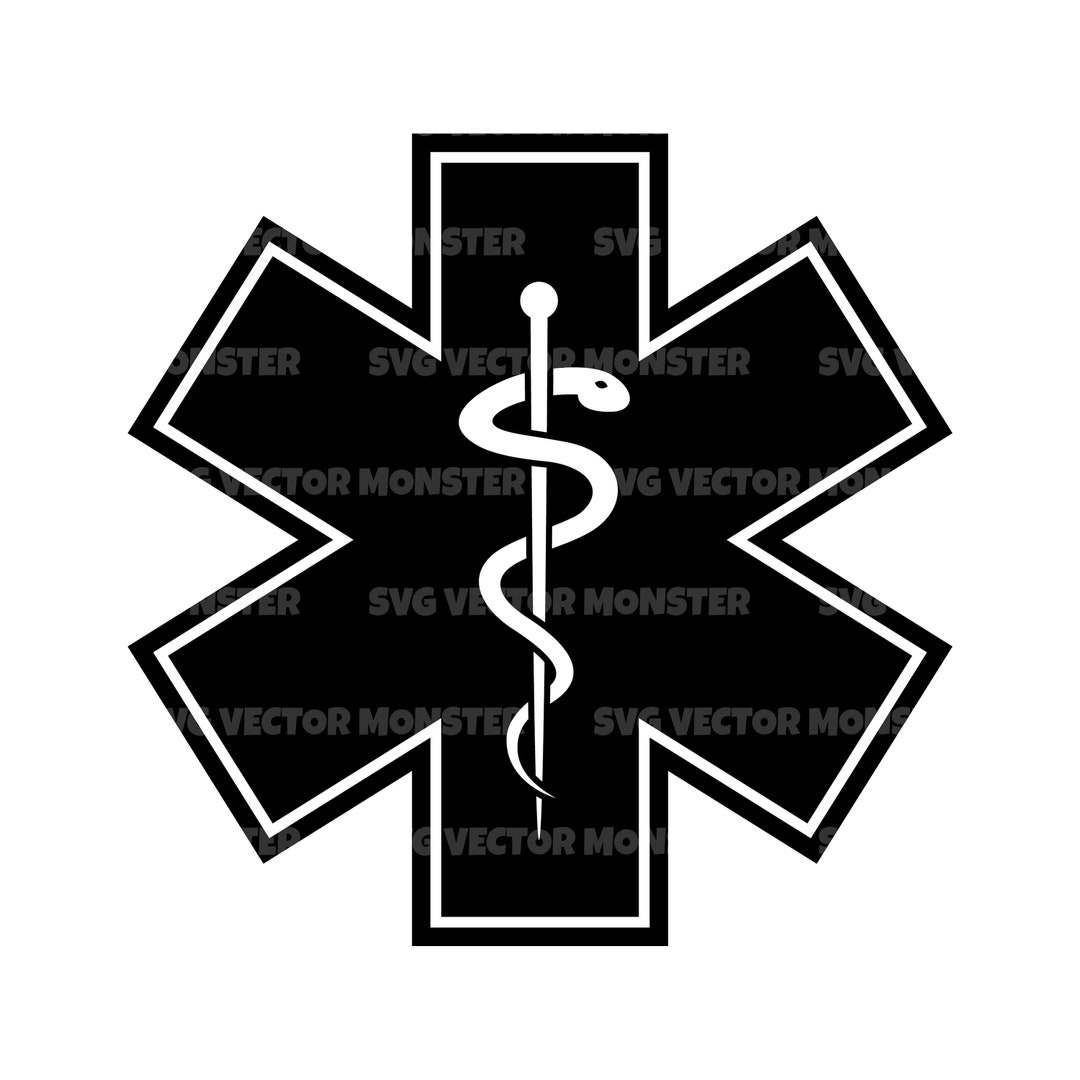 Ems Svg, Rod of Asclepius, Star of Life, Medical Symbol. Vector Cut ...