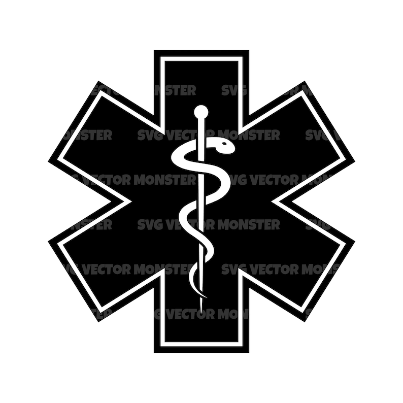 Ems Svg, Rod of Asclepius, Star of Life, Medical Symbol. Vector Cut ...