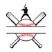 Baseball Split Name Monogram Svg, Baseball Player, Crossed Baseball ...