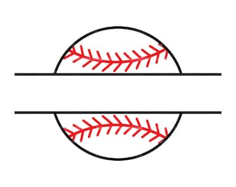 Half Baseball Vector Clipart