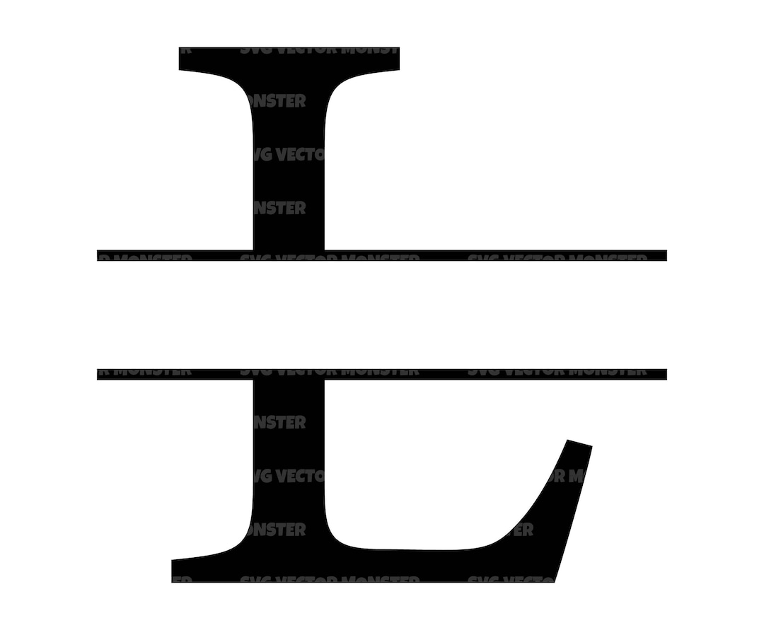Uppercase L Letter Split Monogram Svg, Alphabet Split Name Frame, Split ...