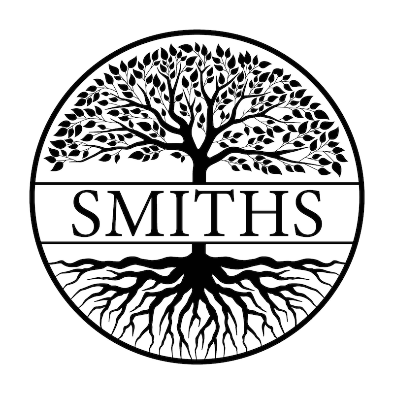 Tree With Initials Svg - Etsy