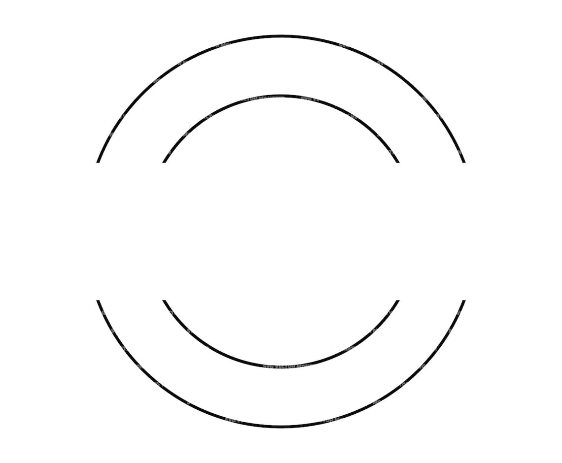 Double Circle Frame Svg, Circle Monogram Svg, Circle Split Name Frame ...