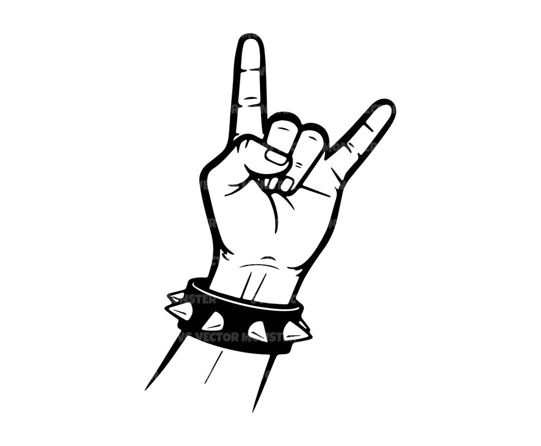 Devil Rock Horns Svg, Rock on Hand Svg, Rock and Roll, Rock Hand Sign ...